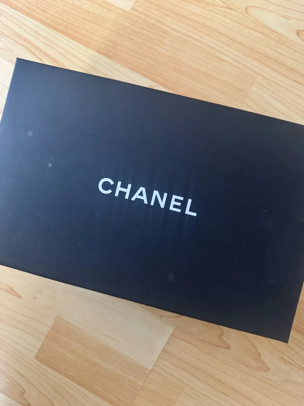 CHANEL | Accessories | Chanel Black Box With White Chanel Logo Sleek ...